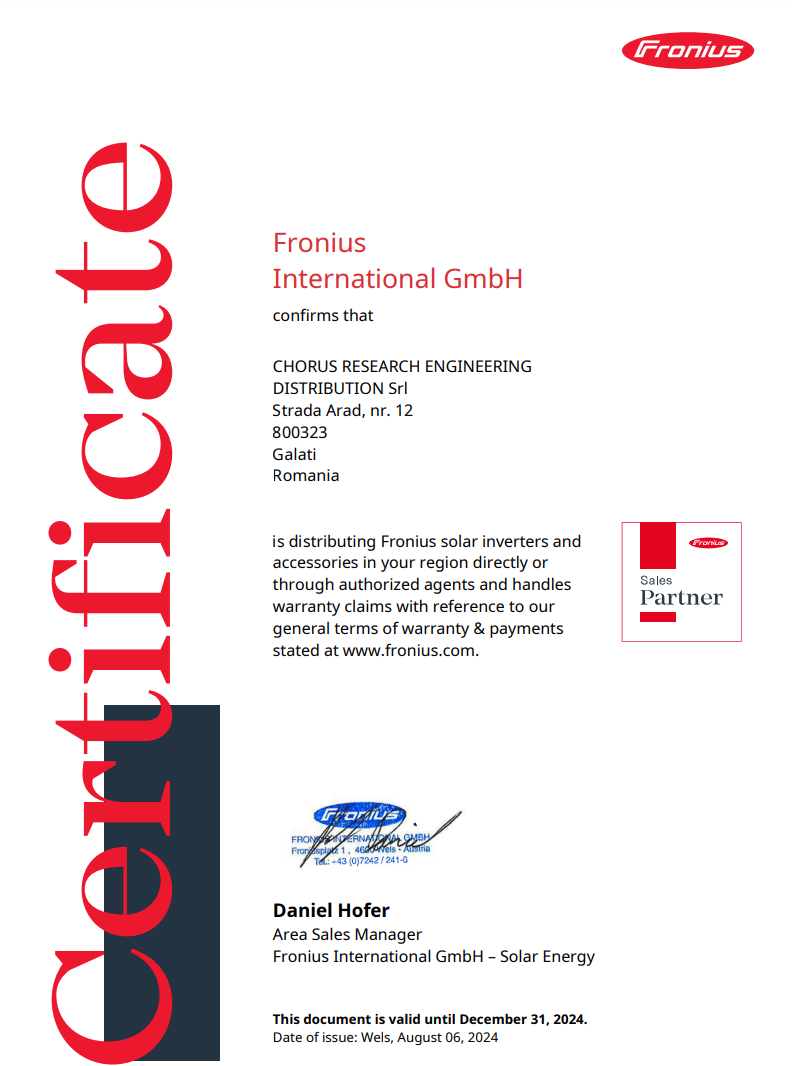 Certificari | Chorus Research